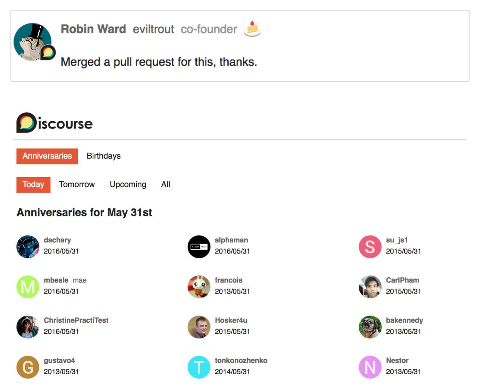 Cakeday | Discourse - Civilized Discussion
